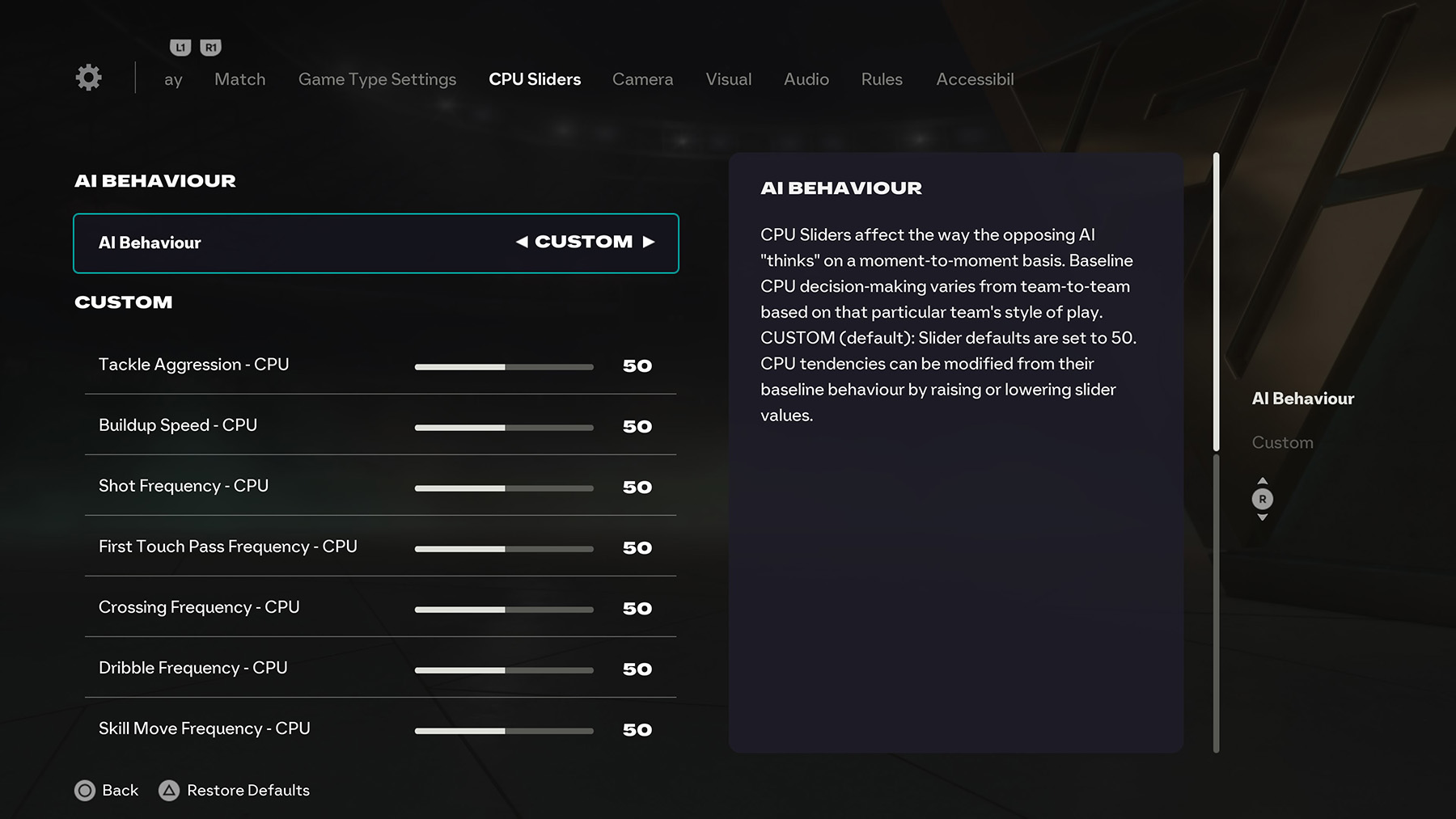 FC 26 Game Settings – FIFPlay